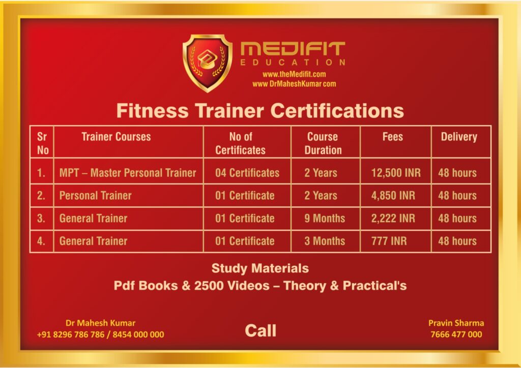 Advance Basic Certifications - Medifit Education - Medical & Fitness ...