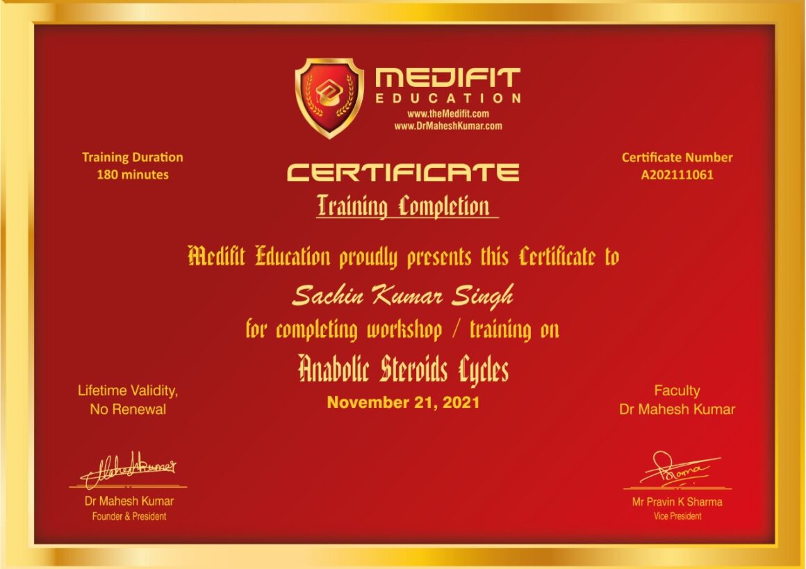 Certificate - Medifit Education - Medical & Fitness Certifications